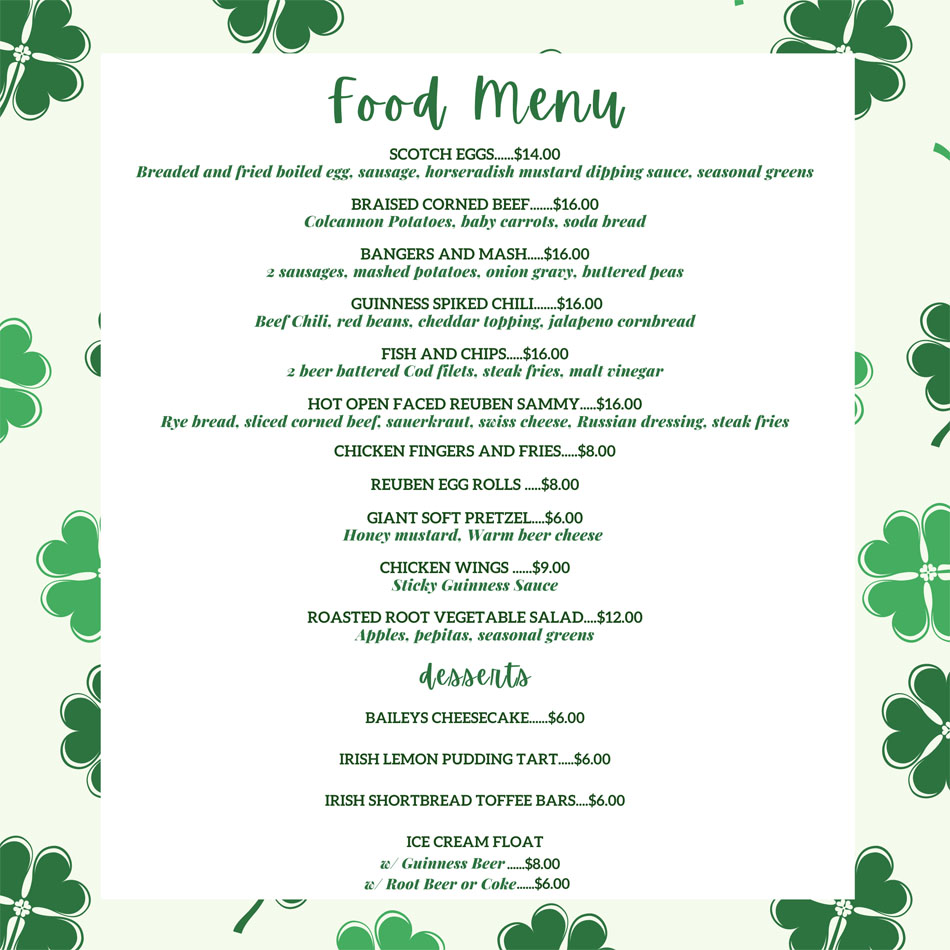 Event Menus | Davids Country Inn